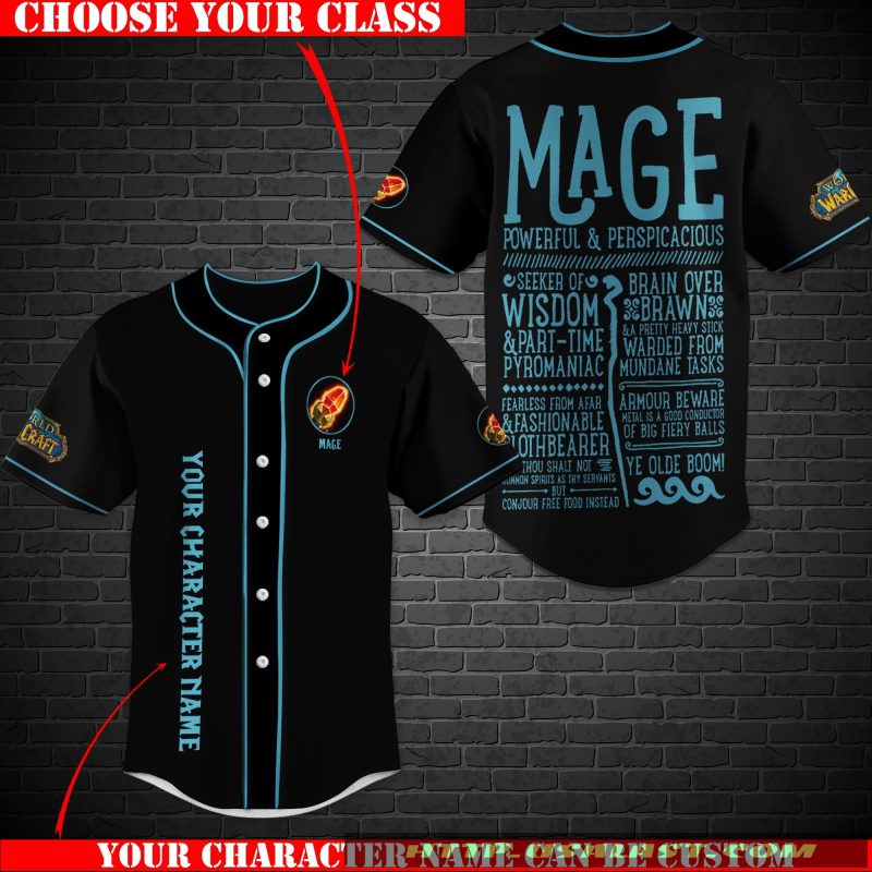 Personalized World Of Warcraft Mage Class Baseball Jersey Shirt - Hot ...