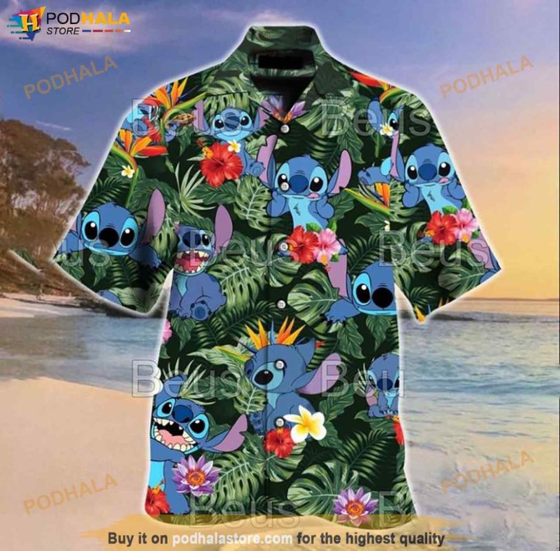 Stitch Cartoon Lilo And Stitch Hot Summer Hawaiian Shirt - Hot Sale 2025
