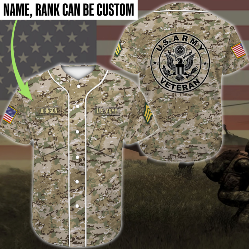 Us Army Veteran Camo Baseball Jersey - Hot Sale 2026